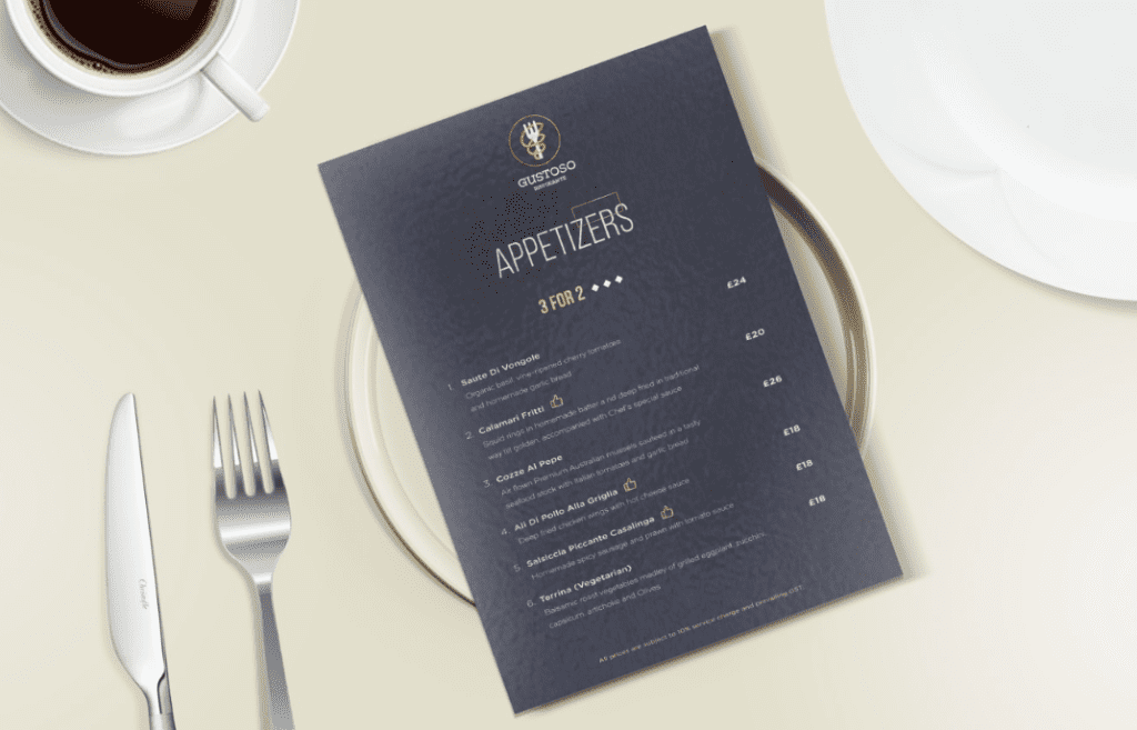 Food Menu Printing - Bumble Print